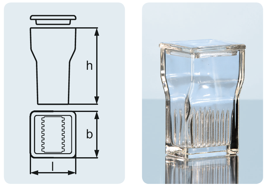 Duran 染色缸，染色皿，钠钙玻璃，Coplin型，Hellendahl型，玻璃染色槽